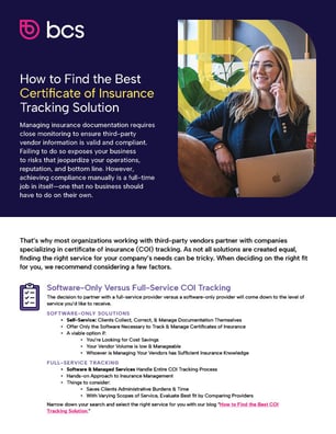 Free Downloads on COI Tracking for Business | BCS